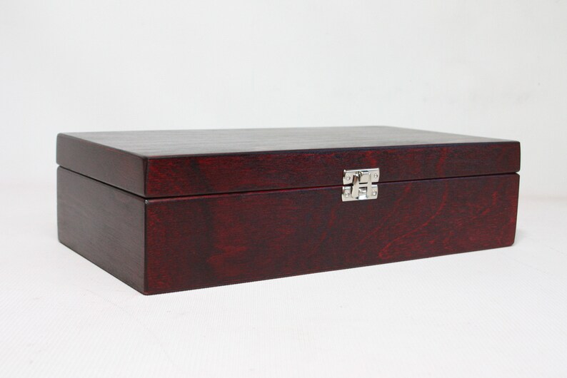 Wooden Keepsake Box / Dark Red Box / Jewelry Box / Storage Box - Etsy