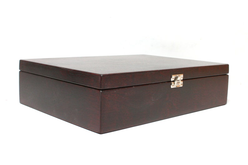Wooden A4 Size Box / Dark Red Wooden Box / A4 Size Storage Box - Etsy