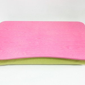Wooden Laptop Bed Tray / L Size Pink Laptop Stand / Breakfast Serving ...
