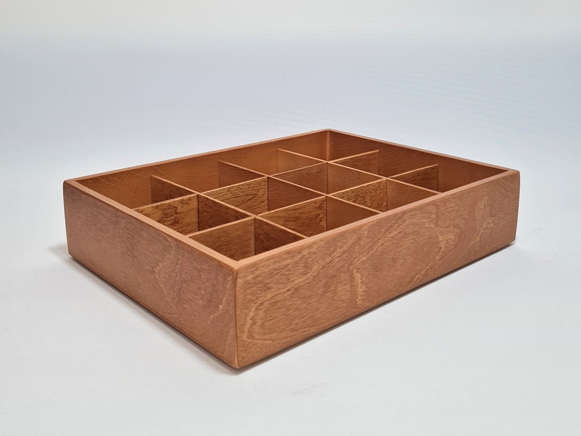 12-compartment Plywood Display Box: Tea & Collection Storage - Etsy