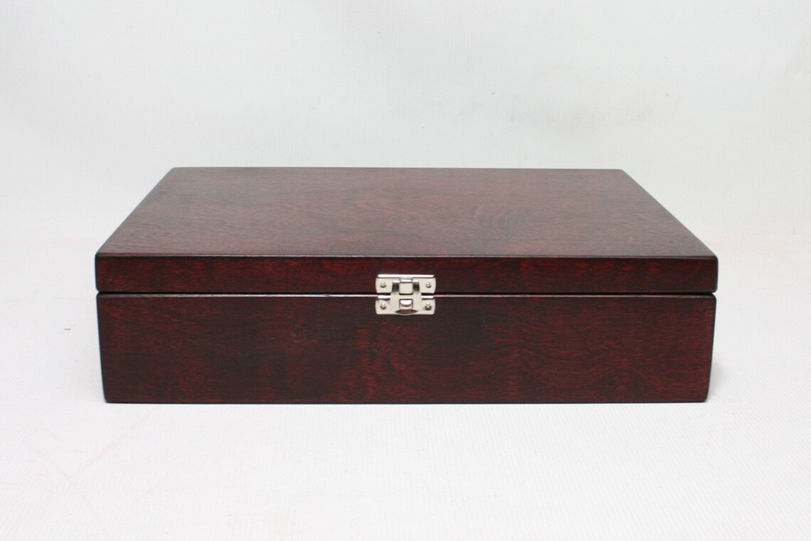 Wooden A4 Size Box / Dark Red Wooden Box / A4 Size Storage Box - Etsy
