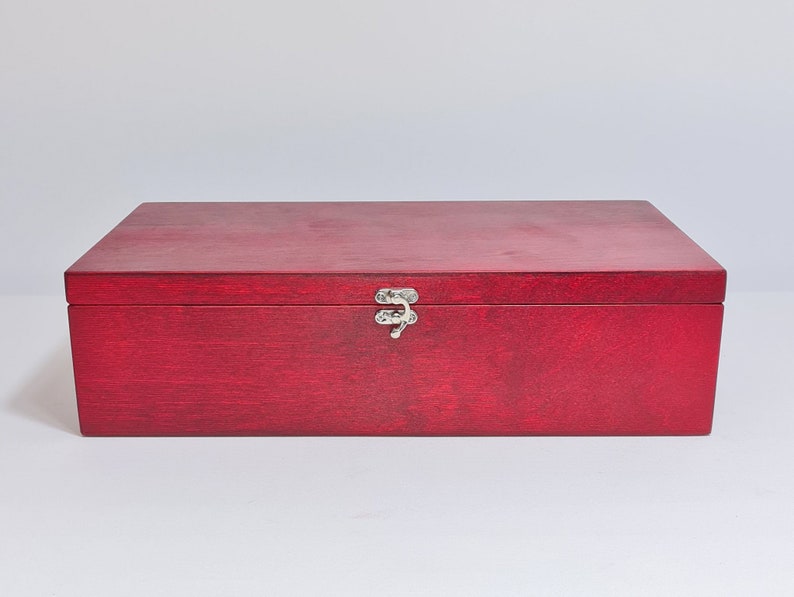 Large Storage Box / Big Wooden Box / Wooden Gift and Keepsake Box / Red ...