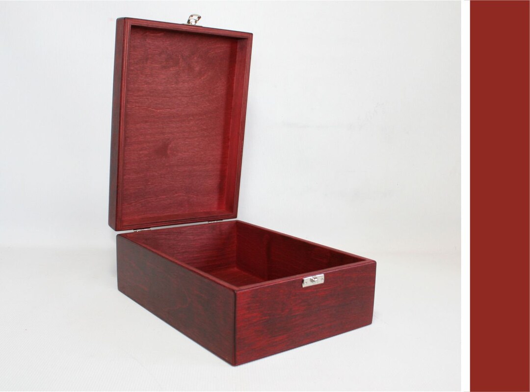 Wooden Keepsake Box / 6x8x4 Inch / Red Box / Gift Box / Storage Box ...