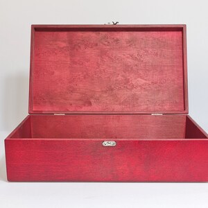 Large Storage Box / Big Wooden Box / Wooden Gift and Keepsake Box / Red ...