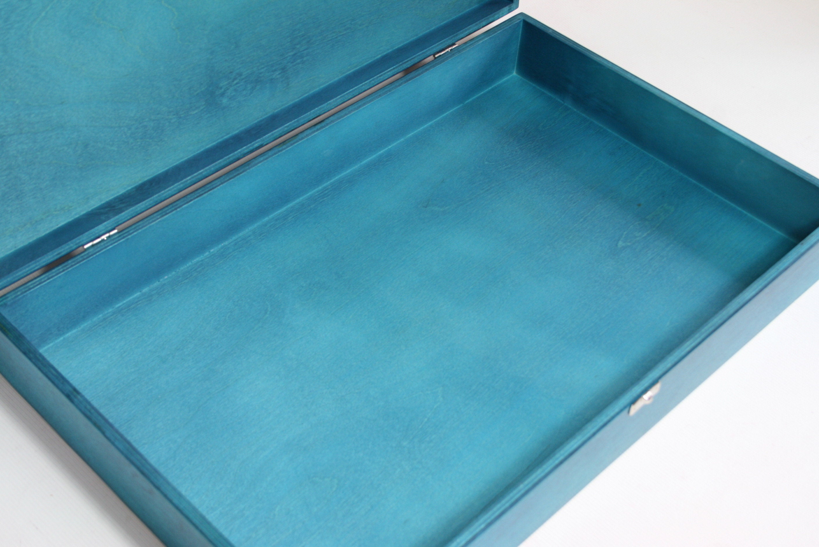 Large Turquoise Wooden Box / Gift Box / Big Storage Box / | Etsy