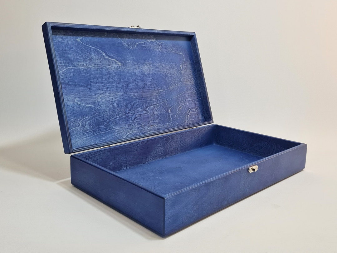 Blue Wooden Box / Baby Shower Gift Box - Etsy