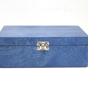 Blue Compartment Box / 6 Compartment Box / Wooden Keepsake Box ...