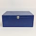 Dark Blue Stained Wooden Box: Large Storage, Varnished Finish - Etsy