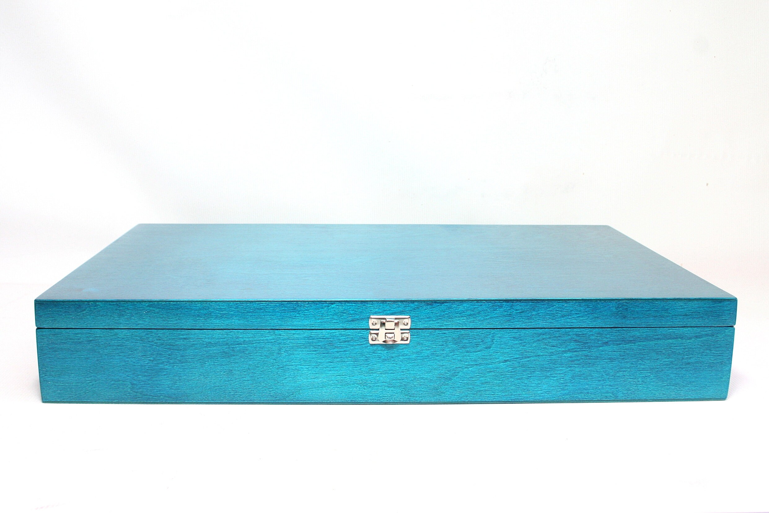 Large Turquoise Wooden Box / Gift Box / Big Storage Box / | Etsy