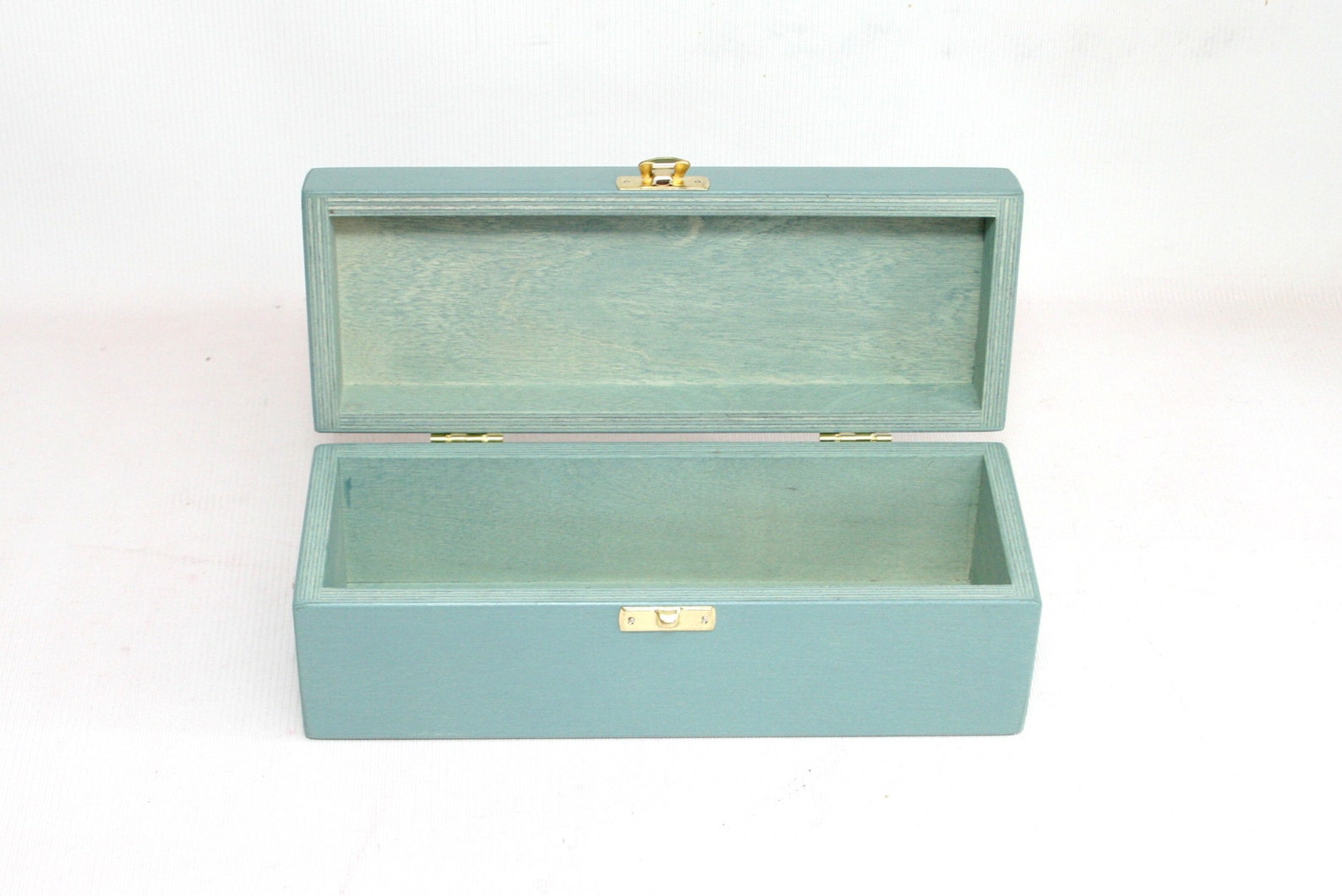 Light Blue Wood Box / Wooden Gift Box - Etsy