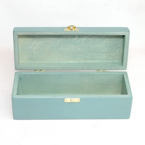Light Blue Wood Box / Wooden Gift Box - Etsy