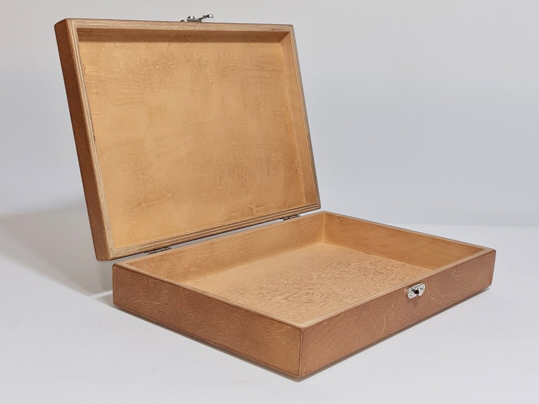 Wooden Keepsake Box / Wooden Gift Box / Light Brown Box / Plywood Box ...