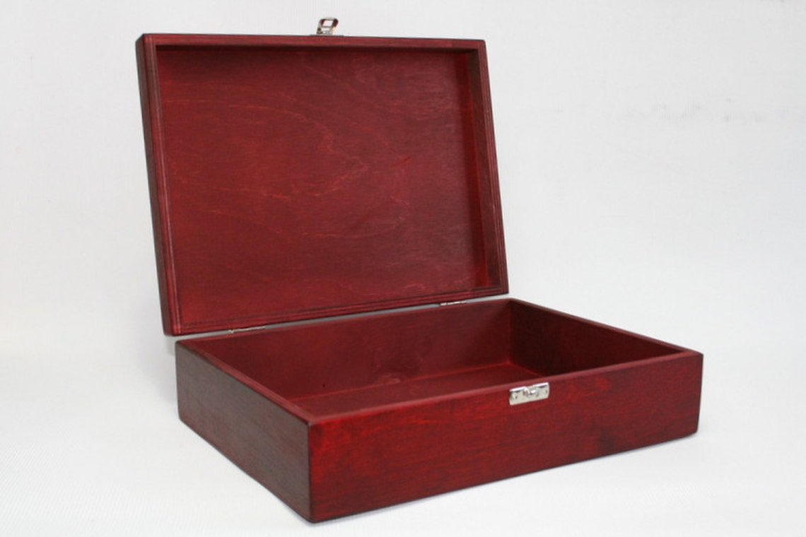 Red Wooden Keepsake Box / Wooden Gift Box / Wooden Storage Box - Etsy