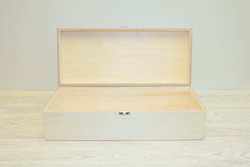 Large Wooden Box for DIY Projects/ Unfinished Wooden Box 16.53 | Etsy