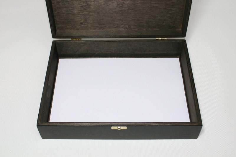 Wooden A4 Size Box / Dark Brown Wooden Box / A4 Size Storage Box / 12 X ...