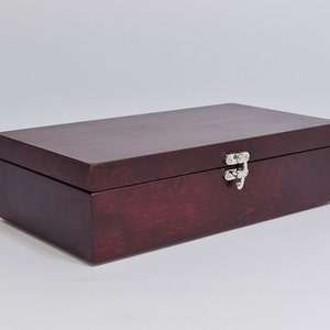 Wooden Keepsake Box / Dark Red Box / Jewelry Box / Storage Box / Gift ...