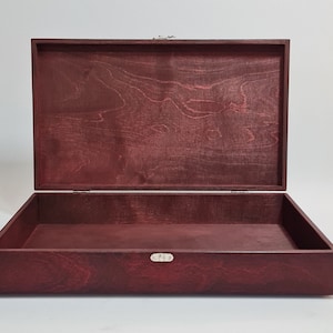 Large Dark Red Wooden Box / Gift Box / Big Storage Box / 16.92 X 9.84 X ...