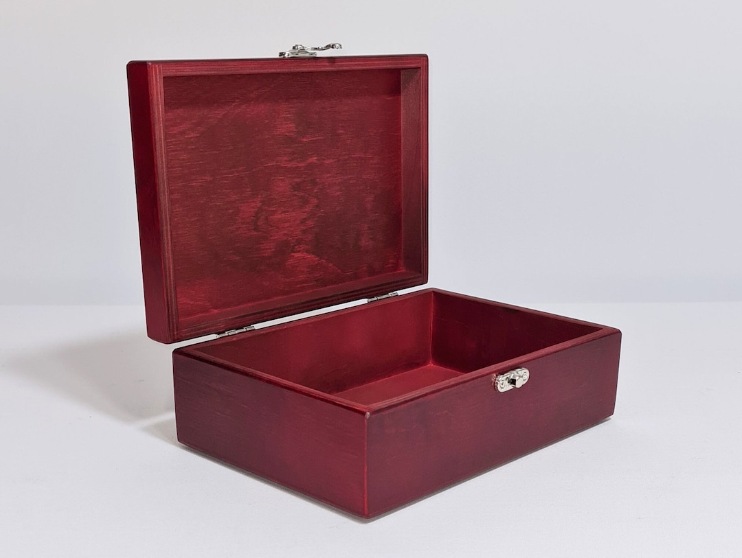 Red Wooden Box / 8.46 X 5.70 X 2.95 Inch - Etsy