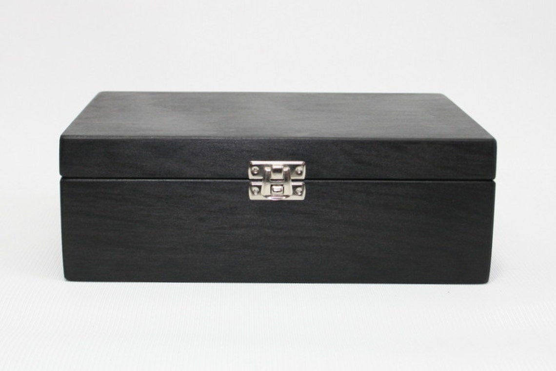 Black Wooden Box / Storage Box / Keepsake Box / Gift Box / - Etsy