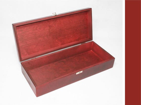 Red Wooden Box 14.17 X 5.70 X 2.95 Inch Keepsake Box | Etsy
