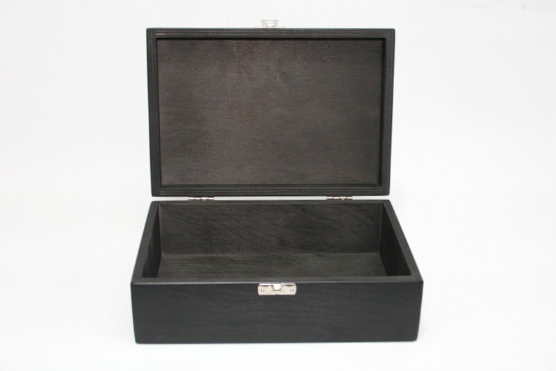 Black Wooden Box / Storage Box / Keepsake Box / Gift Box / - Etsy