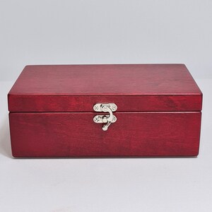 Red Wooden Box / 8.46 X 5.70 X 2.95 Inch - Etsy