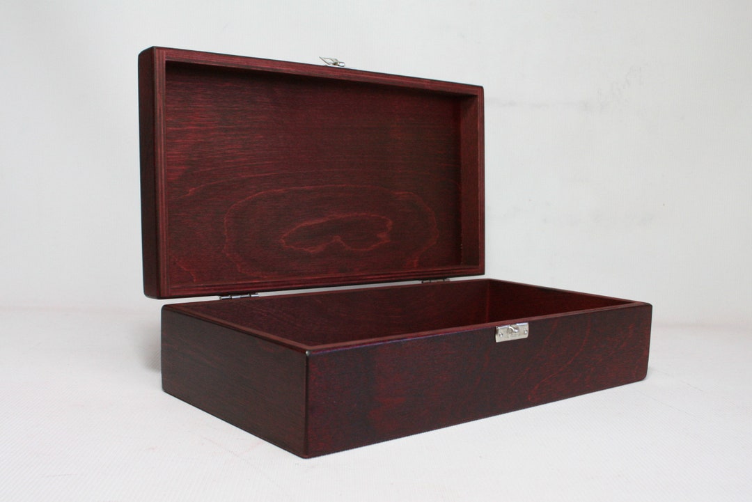 Wooden Keepsake Box / Dark Red Box / Jewelry Box / Storage Box - Etsy