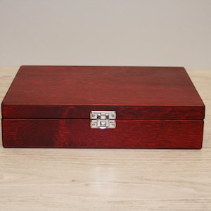 Red Wooden Gift Box / Keepsake Box 8.66 X 6.50 X 2.16 Inch / Red Box ...