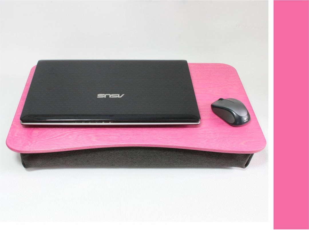 Wooden Laptop Bed Tray / L Size Pink Laptop Stand / Breakfast Serving ...