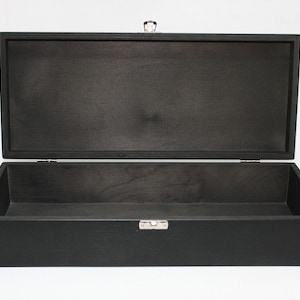 Black Wooden Keepsake Box / Storage Box / Gift Set Box 14.17 X 5.70 X 2 ...