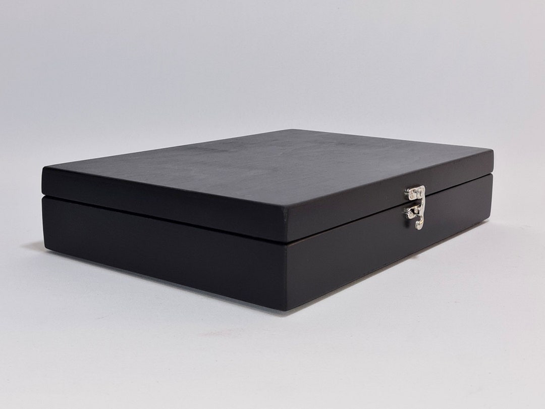 Wooden Keepsake Box / Wooden Gift Box / Black Box / Plywood Box 12.4 X ...