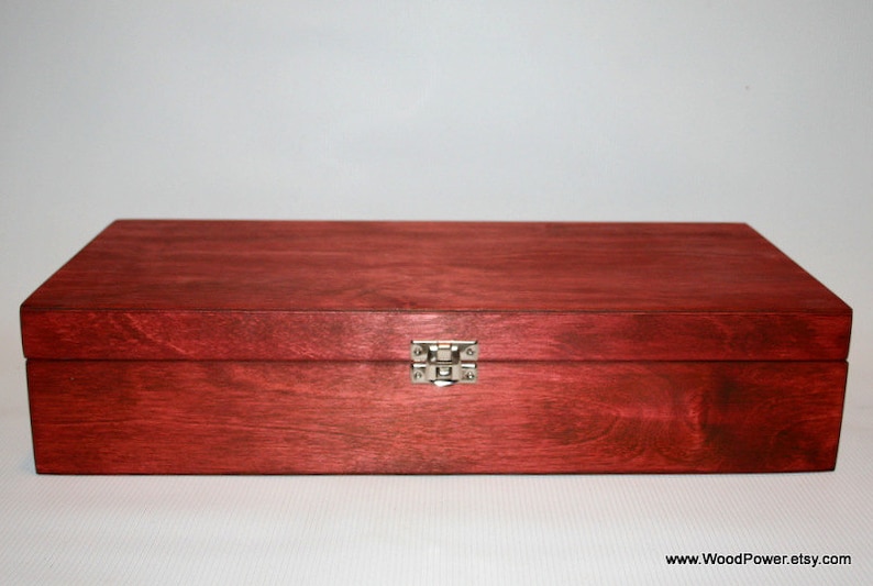 10 Compartments Wooden Storage Box / Red Collection Box / - Etsy