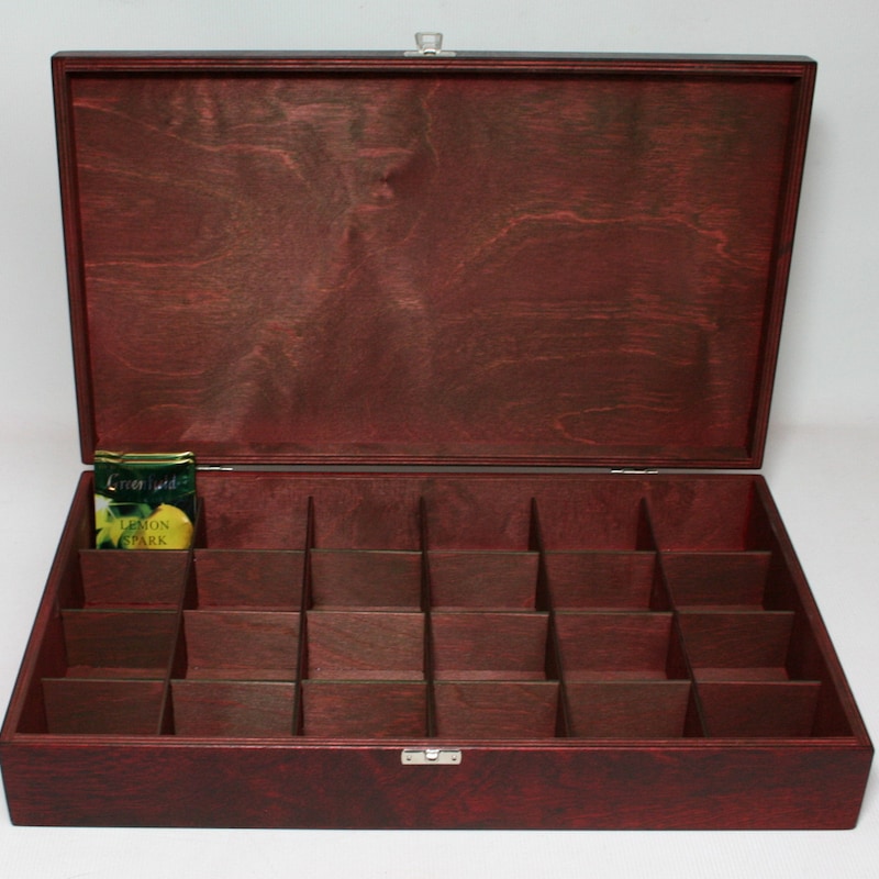Wood Tea Box Red - Etsy