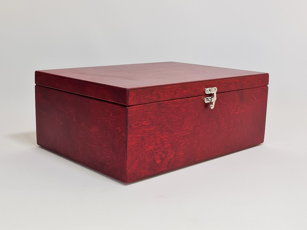 Wooden A4 Size Box / Red Wooden Box / A4 Size Storage Box / 12 X 8.66 X ...
