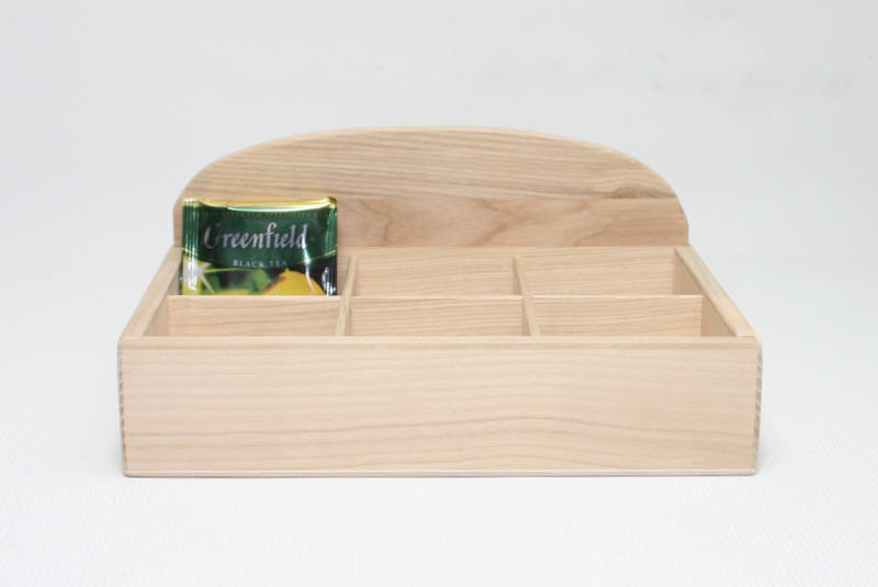 Wooden Tea Box / 6 Open Compartments Box / Ash Wood Box / | Etsy