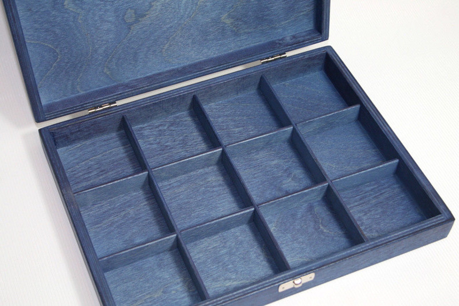 Blue Collection Box / 12 Compartments Box / Keepsake Box / | Etsy