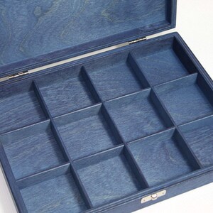 Blue Collection Box / 12 Compartments Box / Keepsake Box / Jewellery ...