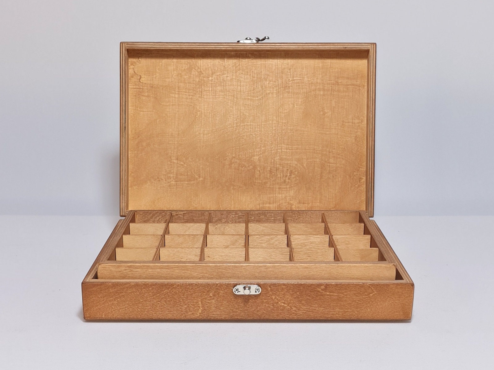 48 Compartment Wooden Collection Box: Jewelry & Collectibles Storage - Etsy