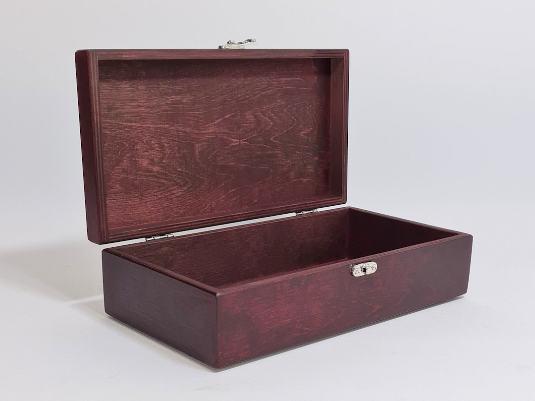 Wooden Keepsake Box / Dark Red Box / Jewelry Box / Storage Box / Gift ...