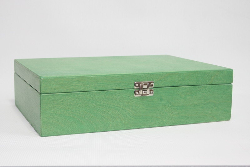 Green Storage Box / Wooden Keepsake Box / Jewelry Box / Green | Etsy