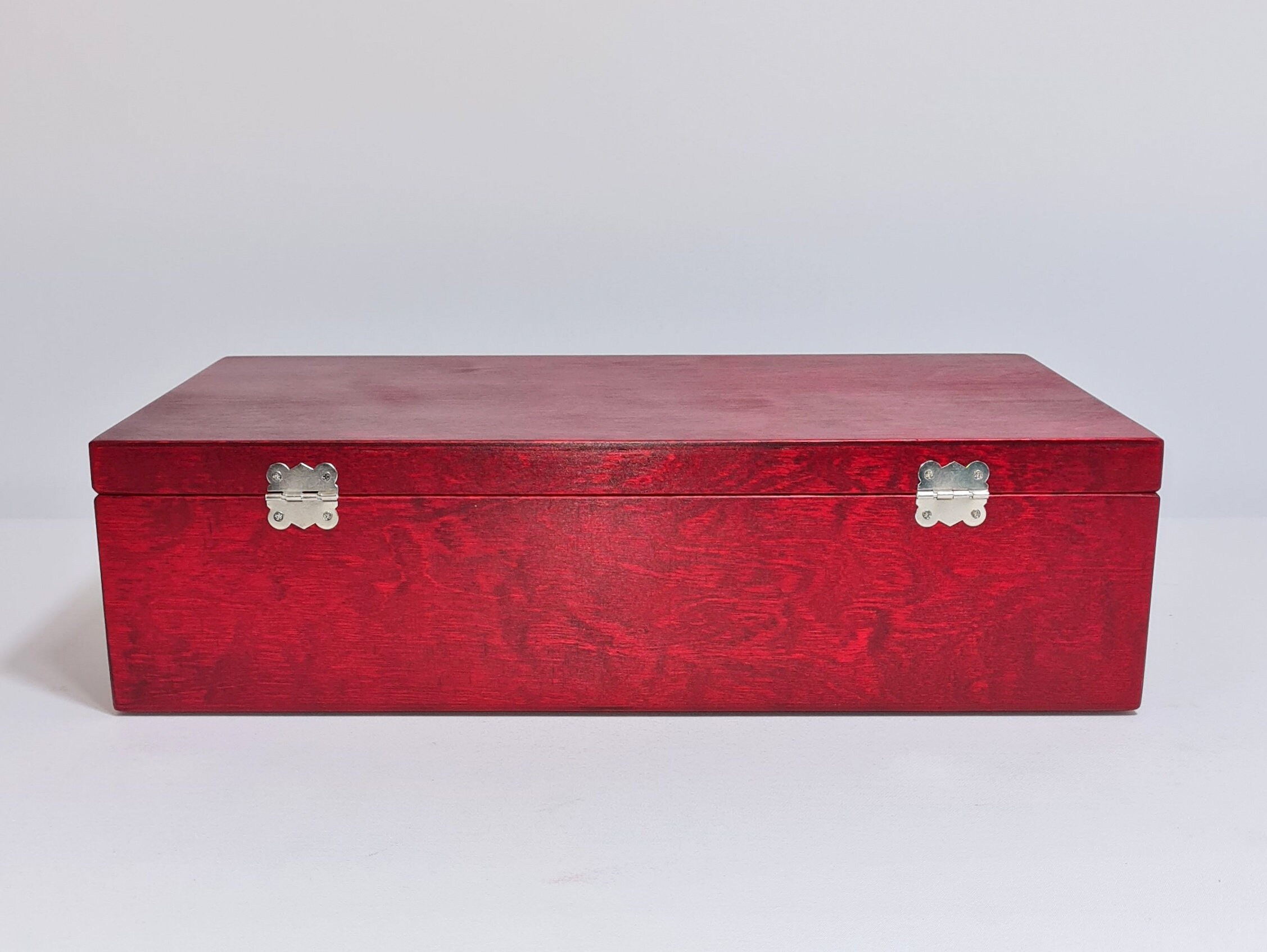 Large Storage Box / Big Wooden Box / Wooden Gift and Keepsake Box / Red ...