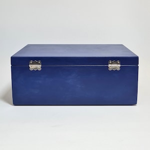 Wooden A4 Size Box / Dark Blue Wooden Box / A4 Size Storage Box / 12 X ...
