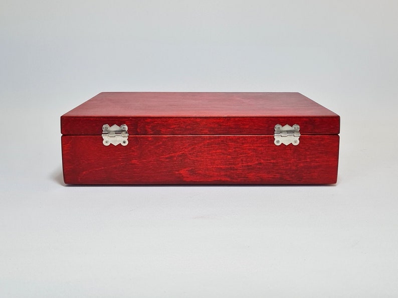 Wooden A4 Size Box / Red Wooden Box / A4 Size Storage Box / 12 X 8.66 X ...