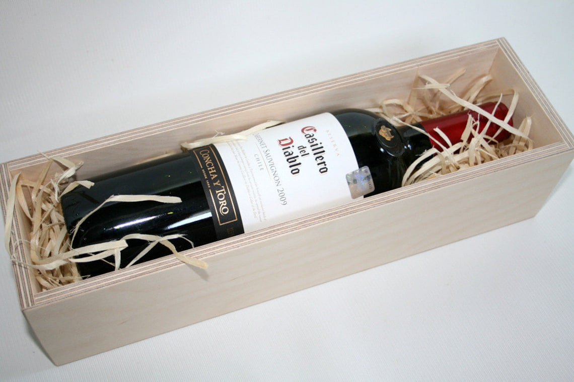 Wooden Wine Bottle Box / Open Box / Plywood Box With No Lid | Etsy