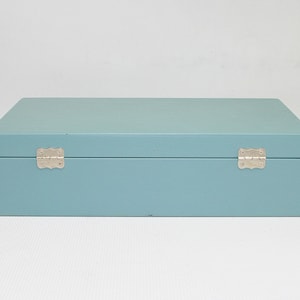 Light Blue Wooden Gift Box / Keepsake Box / Jewelry Box / Storage Box ...