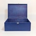 Dark Blue Stained Wooden Box: Large Storage, Varnished Finish - Etsy