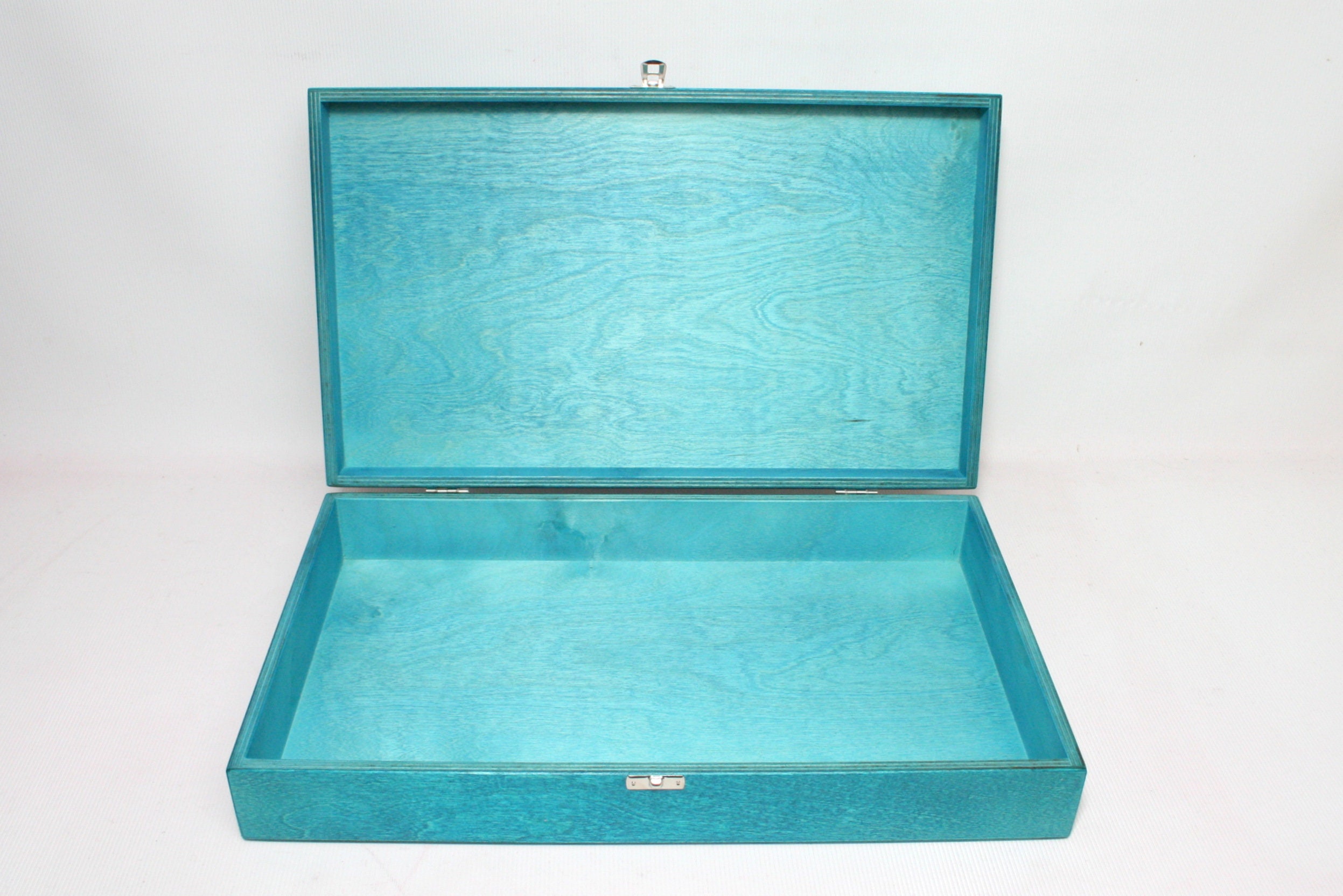 Large Turquoise Wooden Box / Gift Box / Big Storage Box / | Etsy
