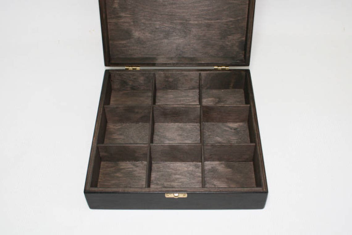 9 Compartment Box / Wooden Storage Box / Collection Box / | Etsy