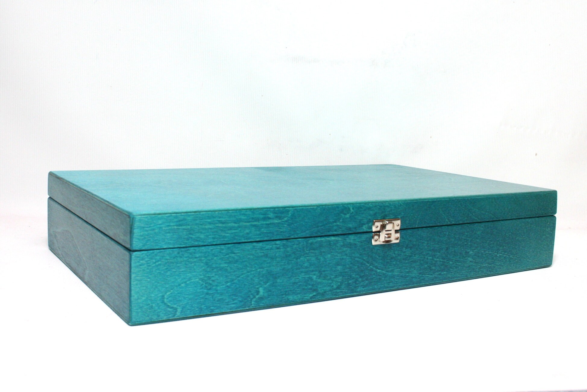 Large Turquoise Wooden Box / Gift Box / Big Storage Box / | Etsy