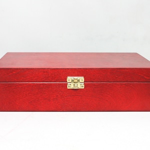 Red Wooden Keepsake Box / Wooden Gift Box / Wooden Storage Box / Red ...